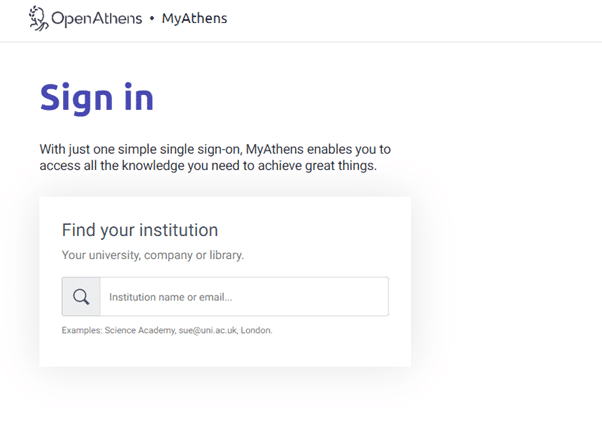 MyAthens product journal - OpenAthens