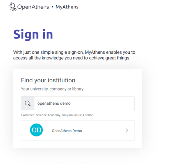 MyAthens product journal - OpenAthens